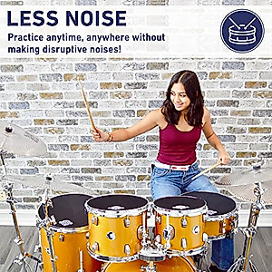 Low Volume Cymbal Pack with Drum Silencer Pads | 12pcs Cymbal Set & Drum Mute Pads, Quiet Drum Set Cymbals 14"/16"/18"/20" | Drum Mute Pak 10"/12"/13"/14"/16", 1 Bass Drum Mute Pad, Free Cymbals Bag