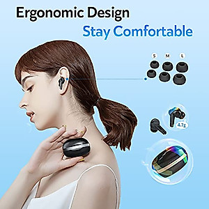 DACOM Wireless Earbuds Active Noise Cancelling Bluetooth 5.2 Built-in Microphone 32H Playtime Mini Charging Case in-Ear Earphones for iPhone Android Work Immersive Sound Premium Deep Bass Headset