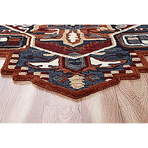 Lr Home Bold Southwestern Summer Cabin Medallion Shape Rug, 7' x 7'