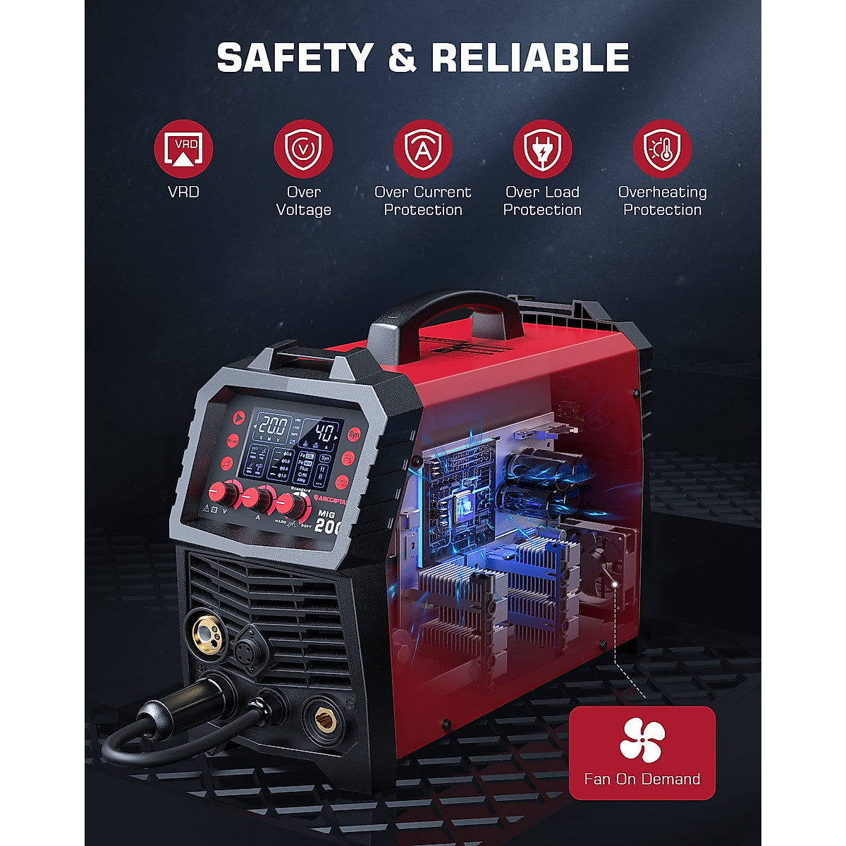 ARCCAPTAIN MIG200 Welder & Welding Helmet