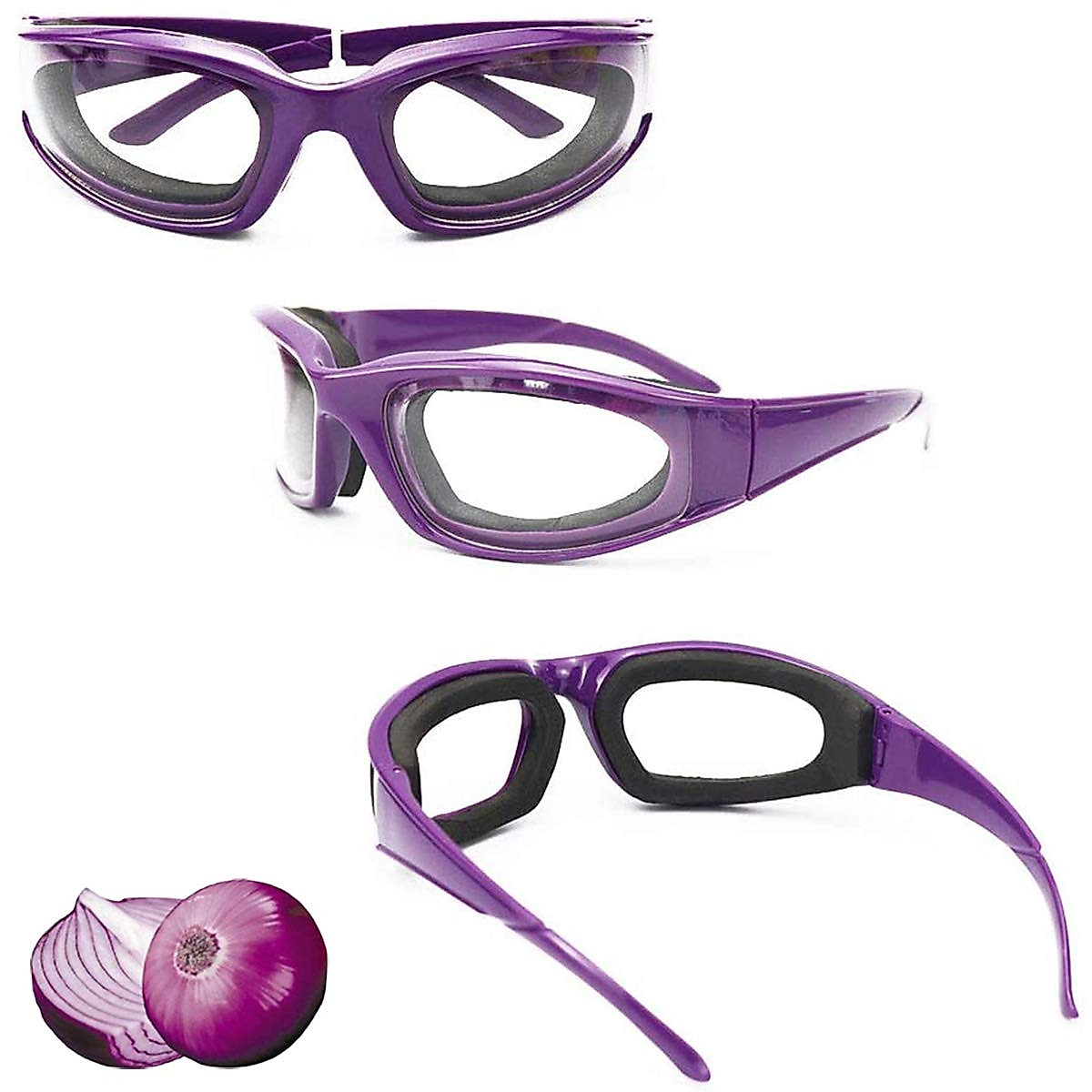 4 Pieces Onion Goggles, Anti-Fog No-Tears Kitchen Onion Glasses with Inside Sponge, Kitchen Gadget for Chopping Onion Cooking Grilling Dustproof, Eye Protector for Women Men Cleaning Kitchen and more