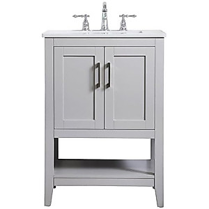 Elegant Kitchen and Bath 24 inch Single Bathroom Vanity Cabinet - Grey