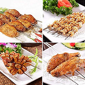BigOtters Barbecue Skewers, 100PCS Skewers for Grilling Stainless Steel Skewers BBQ Needle Sticks Metal Skewers for Meat Shrimp Chicken Vegetable Outdoor Cooking