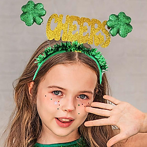 JEWEKY St Patrick's Day Headband Shamrock Clover Headpiece Irish Day Headband Festive Holiday Hair Accessories for Women (Style 3)