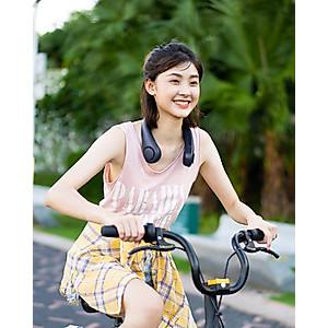 JISULIFE Neck Fan, Personal Wearable Fan, Portable Bladeless Fan, 3 Speeds Rechargeable, Battery Operated Neck Fan for Men Women 2024 Version-Blue