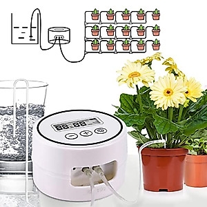 DIY Automatic Drip Irrigation Kit for 20 Potted Plants, Houseplants Self Watering System with 30-Day Digital Programmable Timer for Greenhouse Indoor Plants Vacation Plant Watering(Size:for 20 Pots)