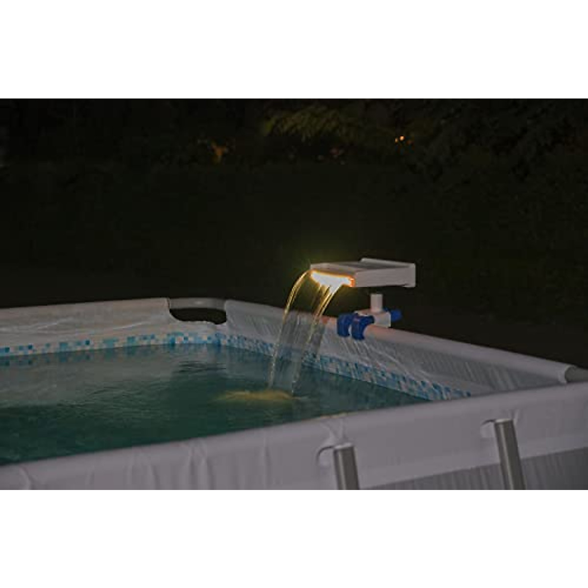Bestway 58619 Flowclear Soothing Waterfall, Above Ground Pool Accessory with LED Lights, Multicolor