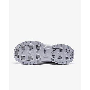 Skechers womens D'lites Bright Sky Fashion Sneaker, White/Silver, 8.5 Wide US