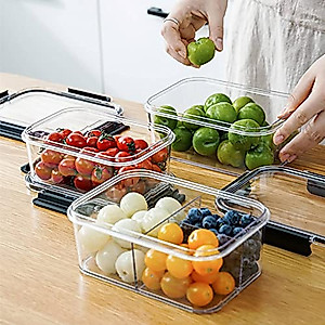 NA Crisper Set Refrigerator Special Food Frozen Sealed Storage Box Plastic Stackable bento Box Lunch Box with lid Suitable for Barbecue Outdoor Food Carrying