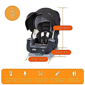 Baby Trend Cover Me 4-in-1 Infant Toddler Convertible Car Seat with Adjustable/Removable Canopy for Sun Protection & 2 Cup Holders, Modern Khaki