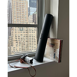 Bluu Yoga Aligner Mat with Bluu Alignment System,Superior Grip,Anti-Slip Yoga Mat,Natural Rubber,6mm Thick Mat for Yoga,Blue, Black, Gray,Bikram Yoga Mat,Pro Yoga Mat with AsanaAlign (Black)