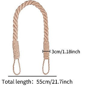OCIOLI 2 Pieces Curtain Tiebacks Curtain Holdbacks Curtain Ties with Twisted Hemp Rope Decorative Handmade Tie Backs Curtain Holders Curtain Tie Backs for Curtains (Khaki, 2)