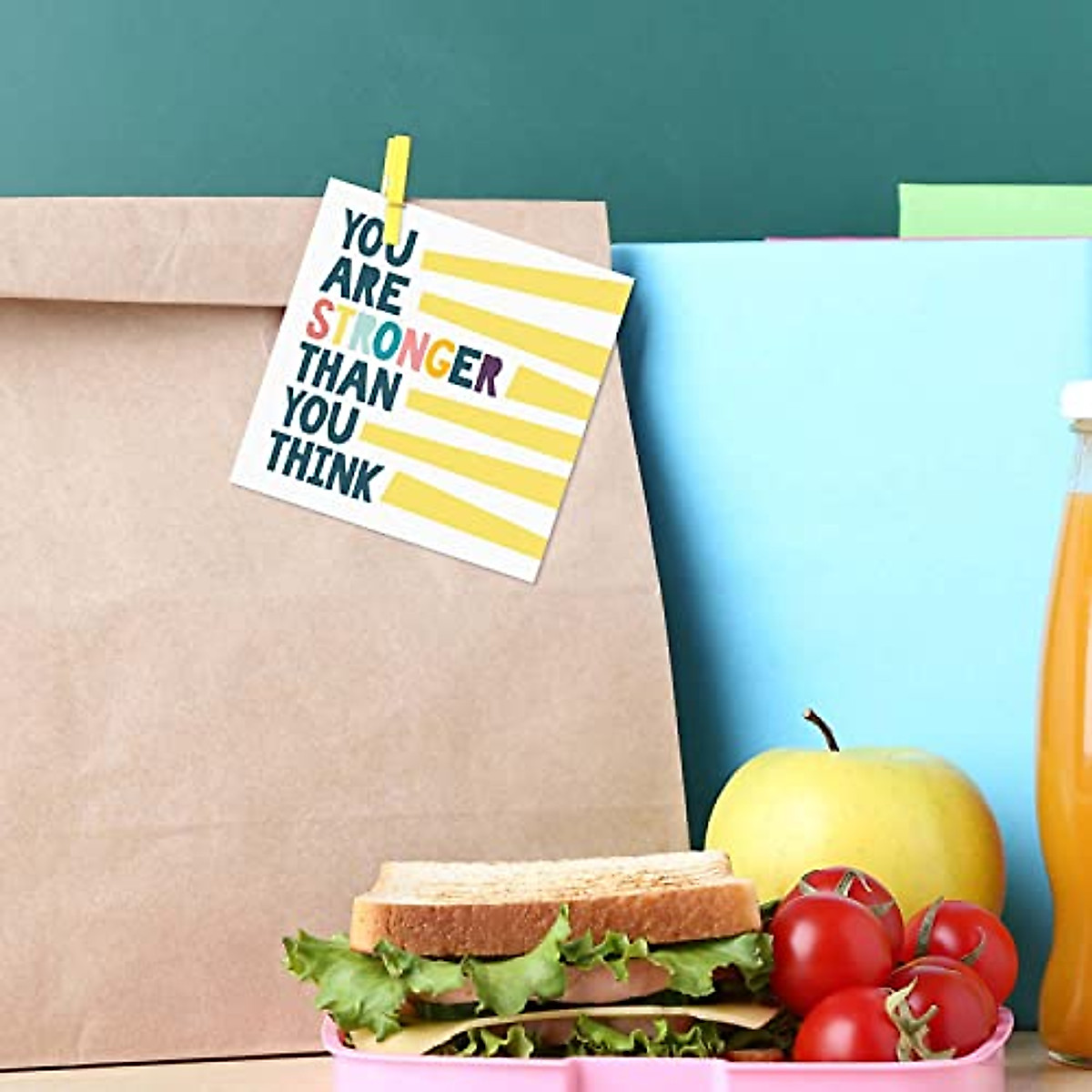 Funny Teen Lunch Box Notes / 3.5" x 3.5" Double Sided Motivatational and Silly Mini Cards / 60 Tween Backpack Notecards/Made in The USA