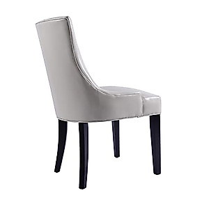 Merax Dining Chair Set of2, Bounded Leather Dinng Chair, Living Room Chairs Set, Kitchen Chair with Wood Legs, Cream