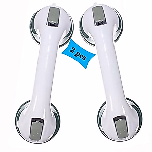 Aladding Shower Handle -12 inch Bathroom Rod, Handles Suction, Grab bar,Over-Blue Lock Safety Suction Cup, Elderly Handle, Auxiliary Supplies（2pcs）, hk-7