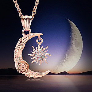 QGJNSGC Cremation Jewelry Sun and Moon Urn Necklace for Ashes Moon Pendant Necklace Celtic Knot Crescent Moon Keepsake Ashes Necklace Pendent for Men Women