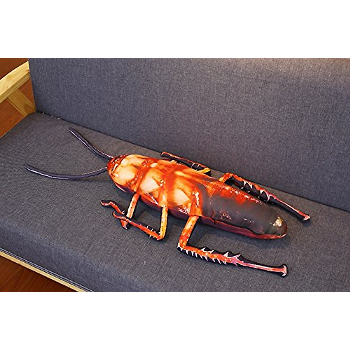Creative Cockroach Plush Pillow 3D Animal Insect Stuffed Throw Pillow Funny Home Sofa Car Decoration Play Toy Doll Unique Birthday Gift (55 CM=21.5 in)