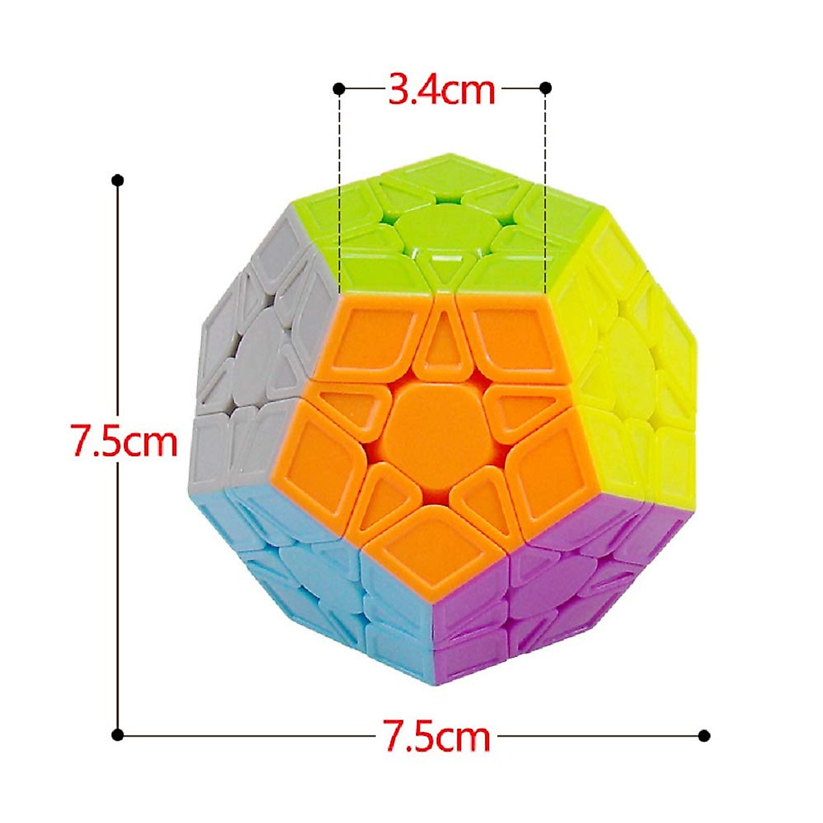 Megaminx Speed Cube, Stickerless 3x3x3 Pentagonal Speed Cube Dodecahedron Magic Cube Puzzle
