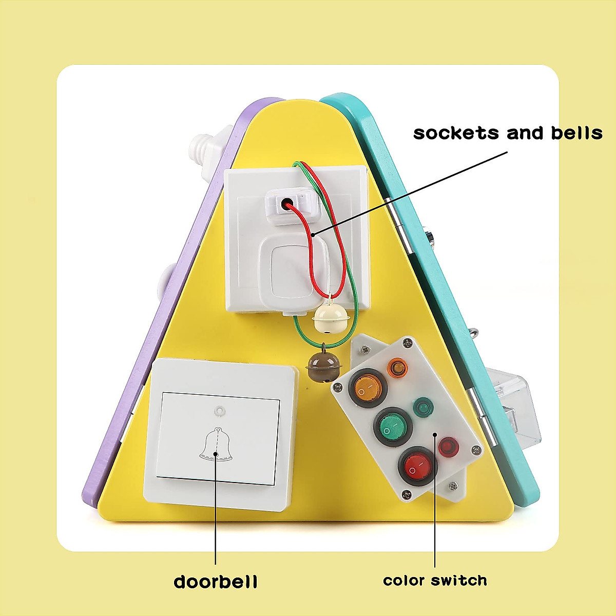 Steventoys 14 in 1 Toddler Busy Board, Montessori Wooden Busy Board for Toddlers - Travel Toy Wooden Sensory Board Activity Board for Fine Motor Skills - Busy Board for Toddlers 2-4