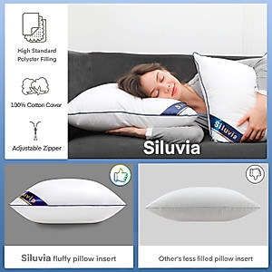 Siluvia 20"x20" Pillow Inserts Set of 2 Decorative 20" Pillow Inserts-Square Interior Sofa Throw Pillow Inserts Decorative White Pillow Insert Pair Couch Pillow (2, 20"x20" ,2Pack)