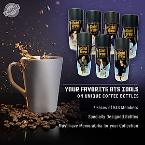 K-Munchies Paldo BTS Coffee - 7 x 270 mL BTS Cold Brew Coffee Americano Premium Package - Bottled Cold Coffee Drink - Instant Canned Coffee Cold Brew Beverages Featuring South Korea's Bangtan Boys