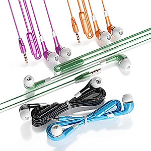 SP SOUNDPRETTY Kids Earbuds with Microphone 30 Pack, Bulk Earphones Headphones with Microphone Stereo Disposable Earbuds for Kids Students Classroom Schools