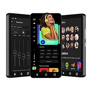 80GB MP3 Player with Bluetooth and WiFi,4"1080P Full Touch Screen MP4 Player with Spotify,Portable HIFI Sound MP3 Player with Speaker,Android8.1 Streaming Music Player Support Online Music&Google Play