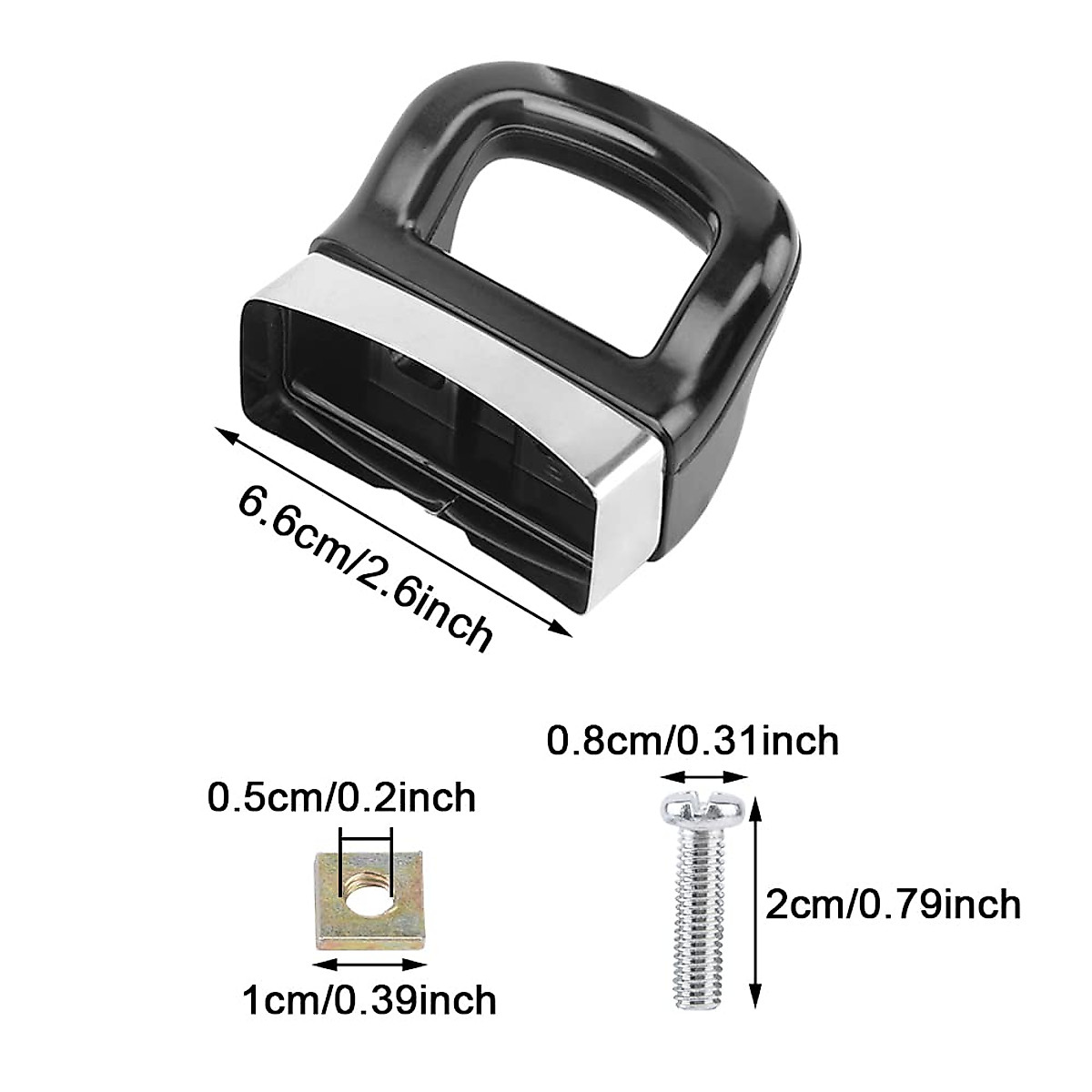 2Pcs Pot Short Side Handles Sauce Pot Panhandle Cooker Steamer Holder Handle Replacement Handgrip for Metal Pressure Pan Black Type A One Size