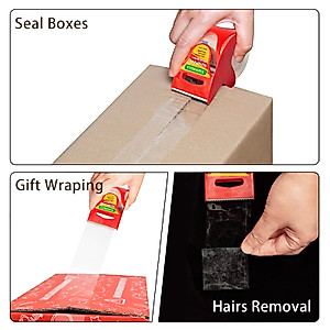 Packing Tape with Dispenser Clear Noiseless Packaging Tape for Shipping Moving Strong Sealing Adhesive Industrial Depot Tapes for Storage 1.96 inch x 33 Yards 1” Core 3 Pack