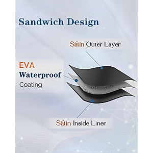 Yanibest Shower Cap for Women - Hair Satin Bonnet Shower Cap for Men Waterproof Extra Large Double Layer Reusable Adjustable for Braids Long Hair (Large,Black)