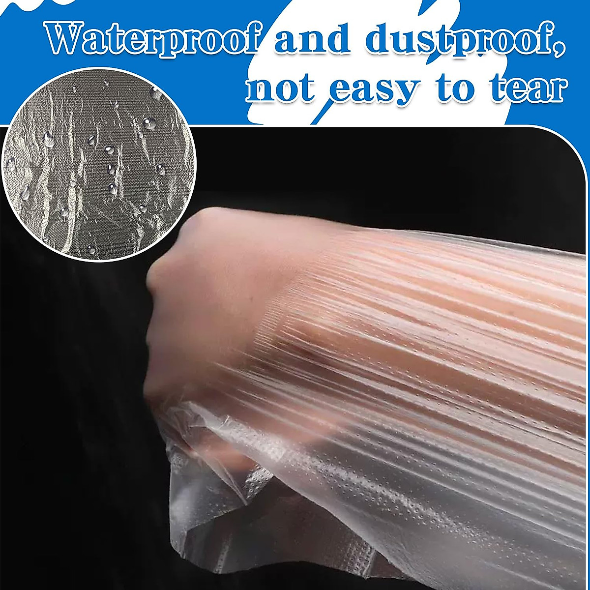 20 Pack Plastic Drop Cloth Sheets for Painting, 9x12 Feet Dust-Proof Clear Plastic Cloth for Furniture Cover
