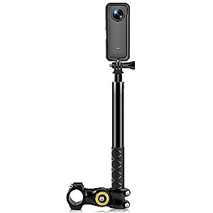 Kalofaye Motorcycle Bicycle Selfie Stick, Third Person Perspective Handlebar Mount Camera Bracket for Ride Tracking Shooting for GoPro Hero 11/10/9/8 Insta360 ONE X/ONE/EVO
