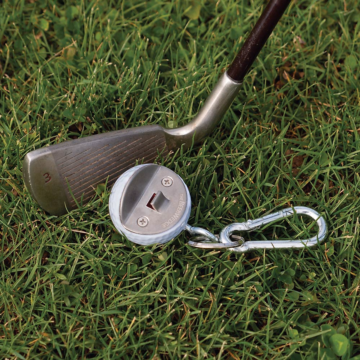 Golf Ball Bottle Opener, Beer Bottle Opener Made from a Real Golf ball, Bottle Opener KeyChain & Carabiner Bottle Opener - The BeerWedge - Cool Gadget for Teens, Present for Men, & Main Beer Accessory