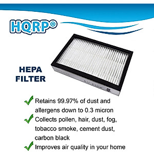 HQRP 2-Pack HEPA Filter compatible with Panasonic MC-V7710 MC-V7720 MC-V7721 MC-V7722 MC-V9658, Fold'n Go MC-V5481 MC-V5485 MC-V5491 MC-V5451 MC-V5454, Dual-Sweep 7500 Series Upright Vacuum Cleaners