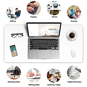 ProValley Clear Desk Pad Blotter 16 × 32 Inches Transparent Plastic Desk Mat 1.5mm Thick Rectangular PVC Desk Cover Vinyl Table Protector for Office Computer Writing Desk Tabletop Dresser Night Stand