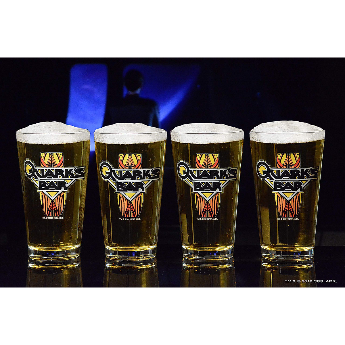 STAR TREK Quark's Bar Printed Pint Glass - Officially Licensed, Premium Quality, Handcrafted Glassware, 16 oz. Set of 4 Beer Glass - A Collectible Gift for Series Lovers, Birthdays & Special Occasions