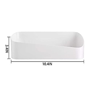 Cedilis 4 Pack Shower Caddy Shelf, Adhesive Bathroom Shower Shelf Organizer, No Drilling Wall Mounted Plastic Shampoo Holder Organizer, Great for Shower Room Bathroom Kitchen, White