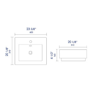 ALFI brand ABC701 Bathroom Sink, White