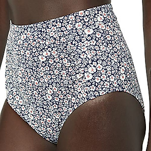 Amazon Essentials Women's High-Waist Bikini Bottoms, Ditsy Floral, Large