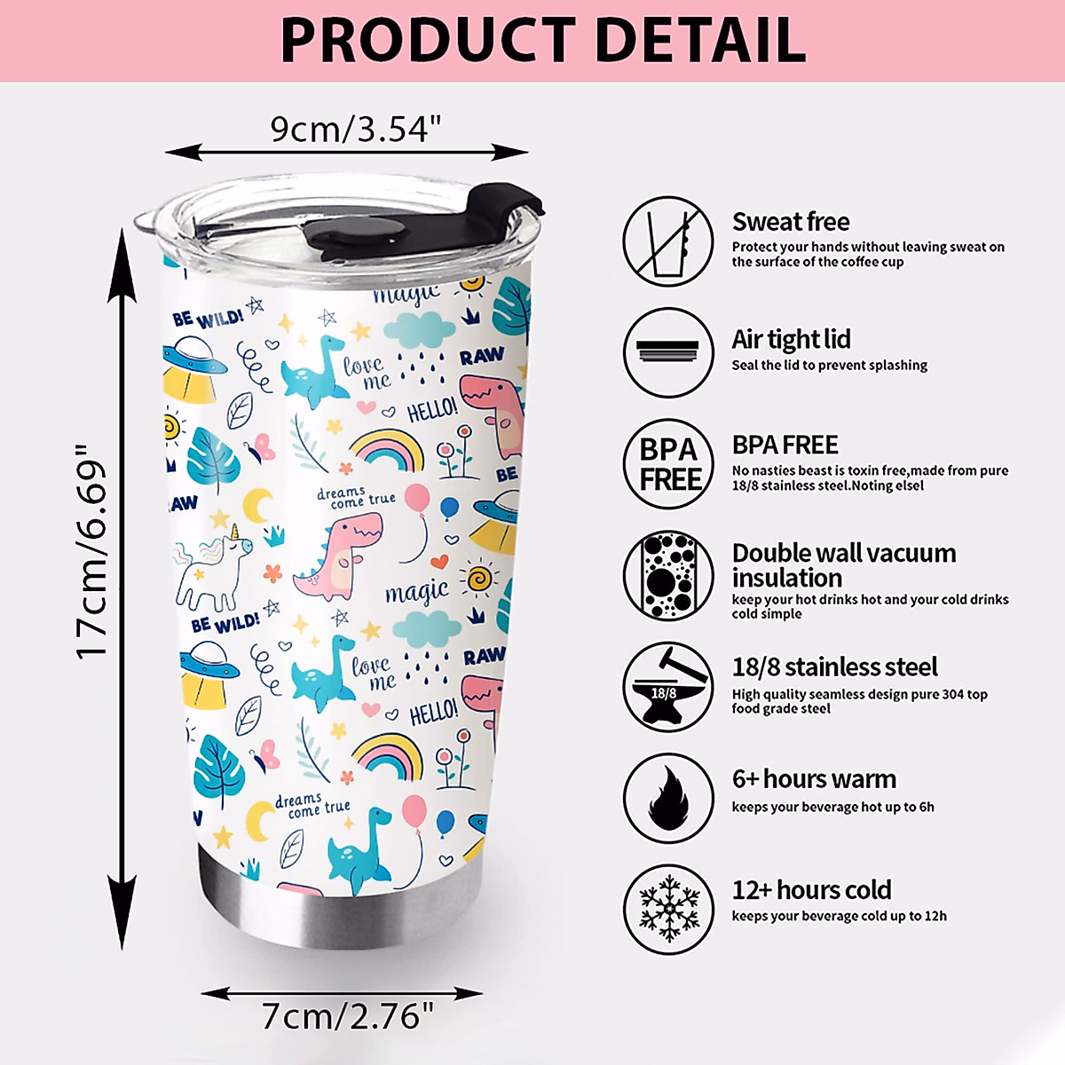 MEDROC Stainless Steel 20oz Tumbler - Funny Dental Hygiene Gifts For Women Men, National Dental Hygienists Week Gifts For Coworker Drinking Coffee Cups (DH03)