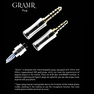 Kinera Gramr Modular High-Purity Silver-Plated OFC IEM Cable, Upgrade Earphone Cable with Detachable Boom Mic (Black 0.78 2PIN)