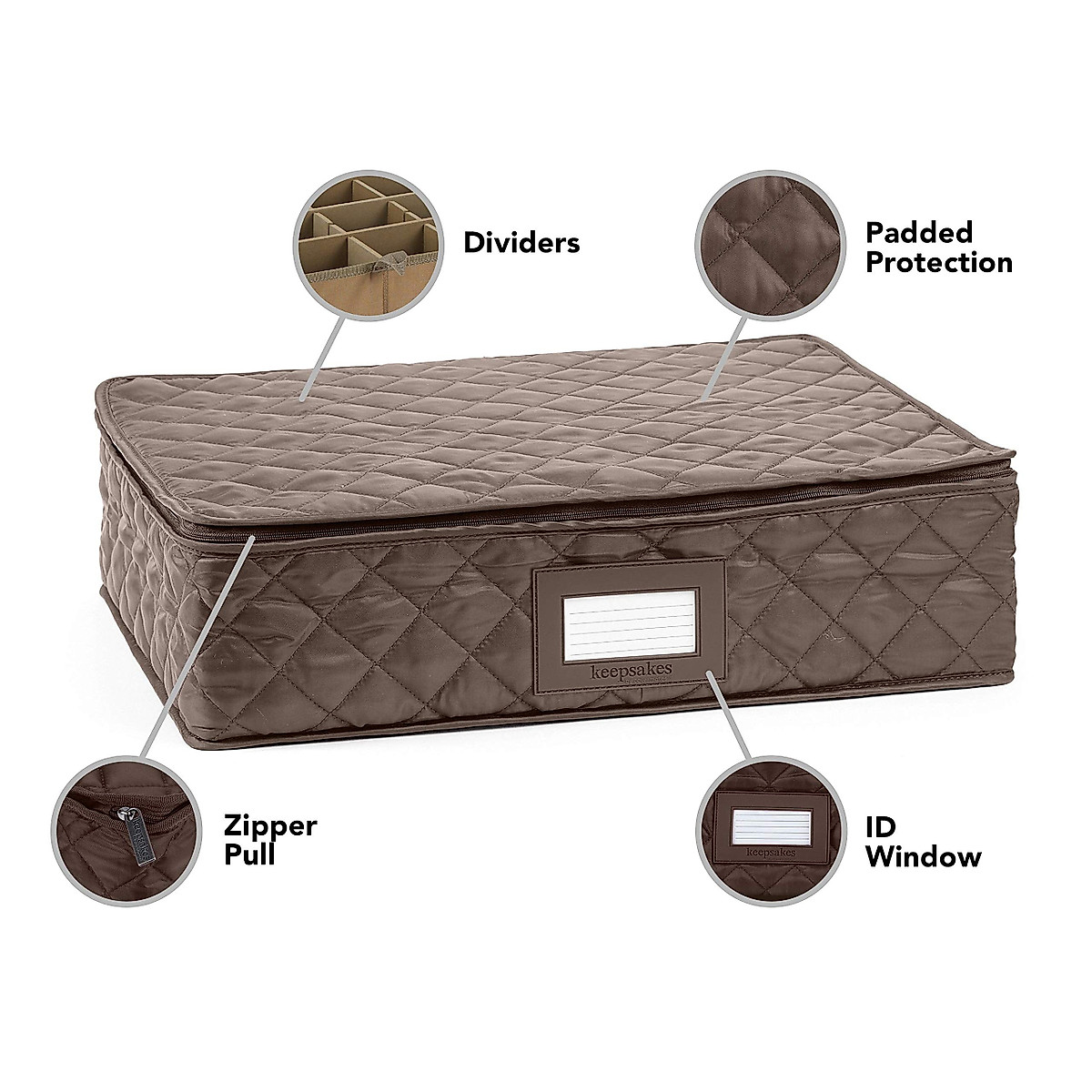 Covermates Flatware Storage - Washable and Stain Resistant, ID Window, Kitchen Storage-Bronze