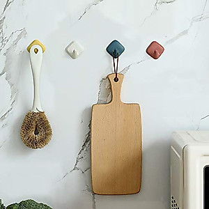 NovaHome Adhesive Wall Hooks for Hanging Decorative Plastic Hooks Heavy Duty (11 lbs/5kg) Towel Hooks Coat Hooks for Wall Key Hook Hanging for Kitchen Shower Door Home Improvement 4 Pack