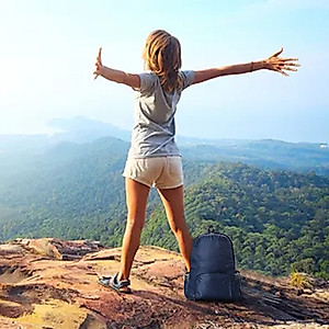 Laiiqi Ultra Lightweight Dual-Use Backpack, Hiking Backpack Waterproof Folding Small Backpack Packable Travel Camping Outdoor Daypack for Women and Men, Blue