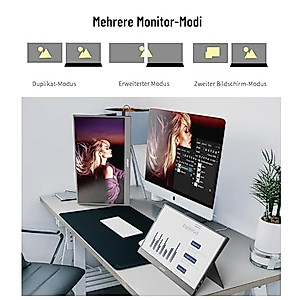 ADPOP Portable Monitor, 15.6'' IPS FHD 1080P with USB-C & HDMI for Gaming Office and Travel,Ultra-Slim HDR Display, Premium Smart Cover & Speakers,for Laptop/PC/Mac/Phone/Xbox/PS5/PS4/Switch