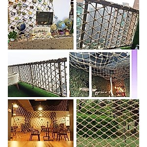 RZM Rope Netting Heavy Duty, Climbing Rope Net Playground Treehouse Hemp Safety Net Stair Balcony Protection Netting Kids Outdoor Swing Toys (Size : 2 * 3m(7 * 10ft))