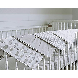 Spasilk Receiving Baby Blanket, 100% Cotton Flannel Blanket, Pack of 4, Gray Giraffe