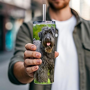 Bouviers Des Flandres Dog Photo Skinny Tumbler 20oz with Straw Insulated Water Bottle Gift