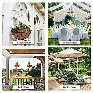 GreatBuddy 4 Pcs Coconut Hanging Basket Liners 14 Inch, Sturdy Round Coco Liners for Planters, Perfect Replacement for The Old, 100% Natural, Easy to Straighten Out