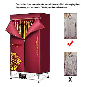 Electric Clothes Dryer Foldable Drying Rack 1500w-1.5 meters 2-Tier Remote Control Heater Large Capacity Low Noise for Home,Laundry,Apartment 110V(Red)